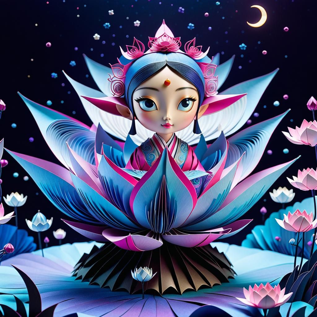 Lotus Flower Chibi - AI Generated Artwork - NightCafe Creator