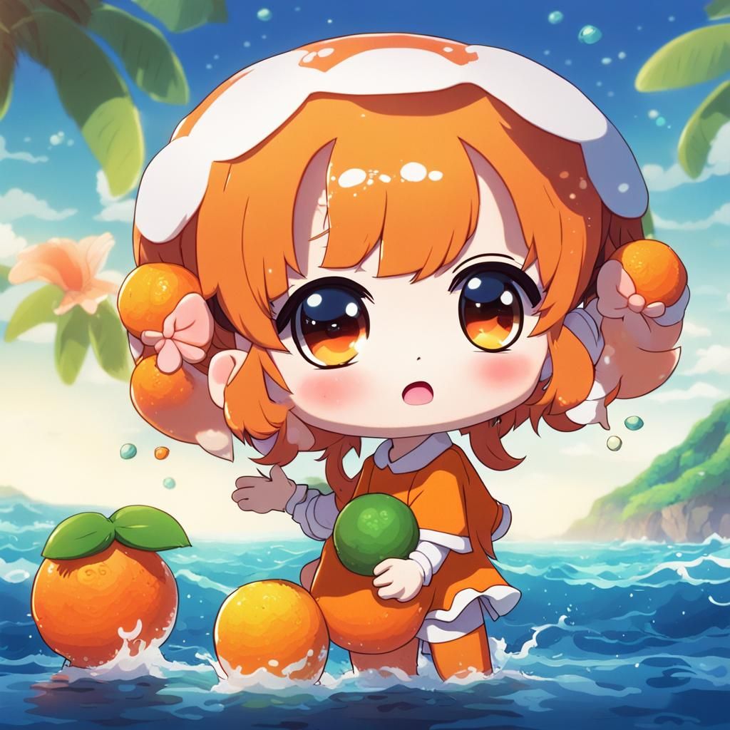 Orange Chibi character - AI Generated Artwork - NightCafe Creator