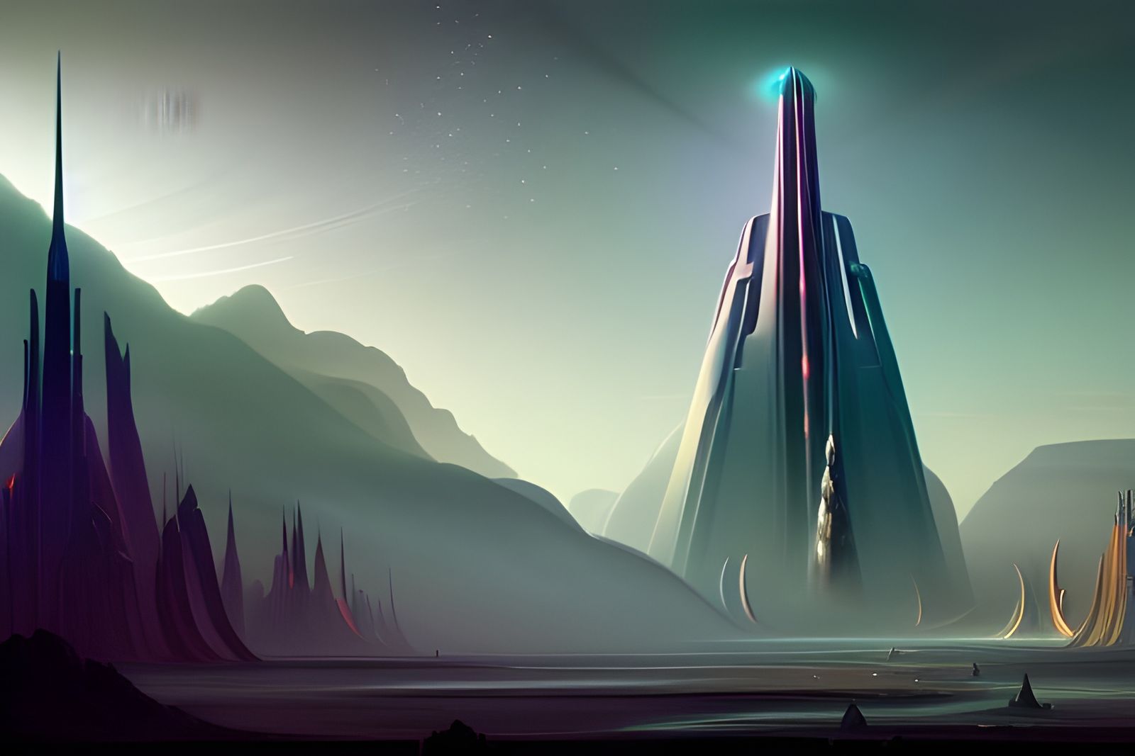 The Tallest Alien Tower #2 - AI Generated Artwork - NightCafe Creator