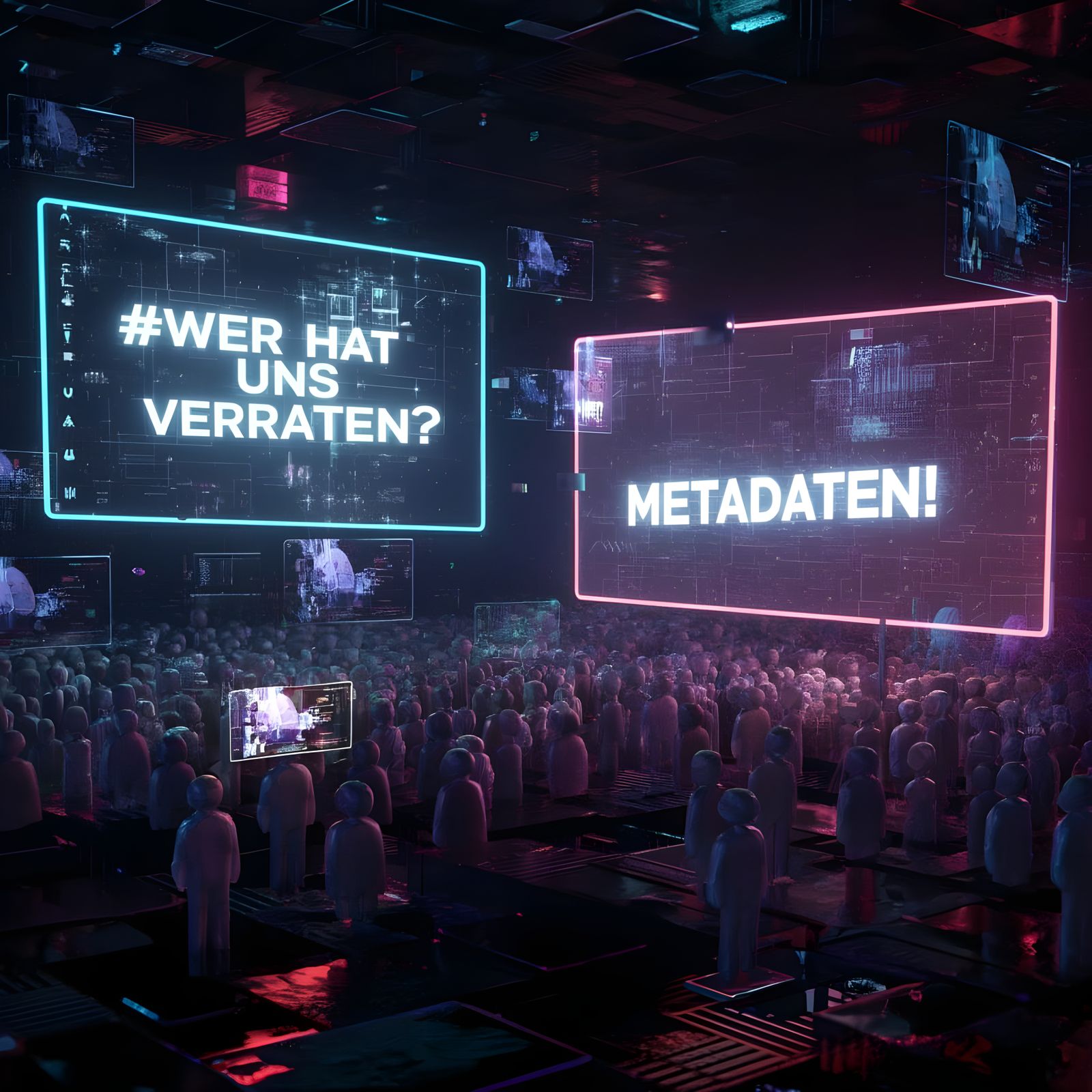 Cyberpunk Protest Scene in a Futuristic Digital Re... - AI Art