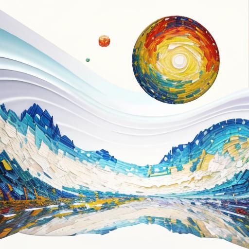 "The Starry Night". Beautiful rustic mosaic patchwork, abstract ...