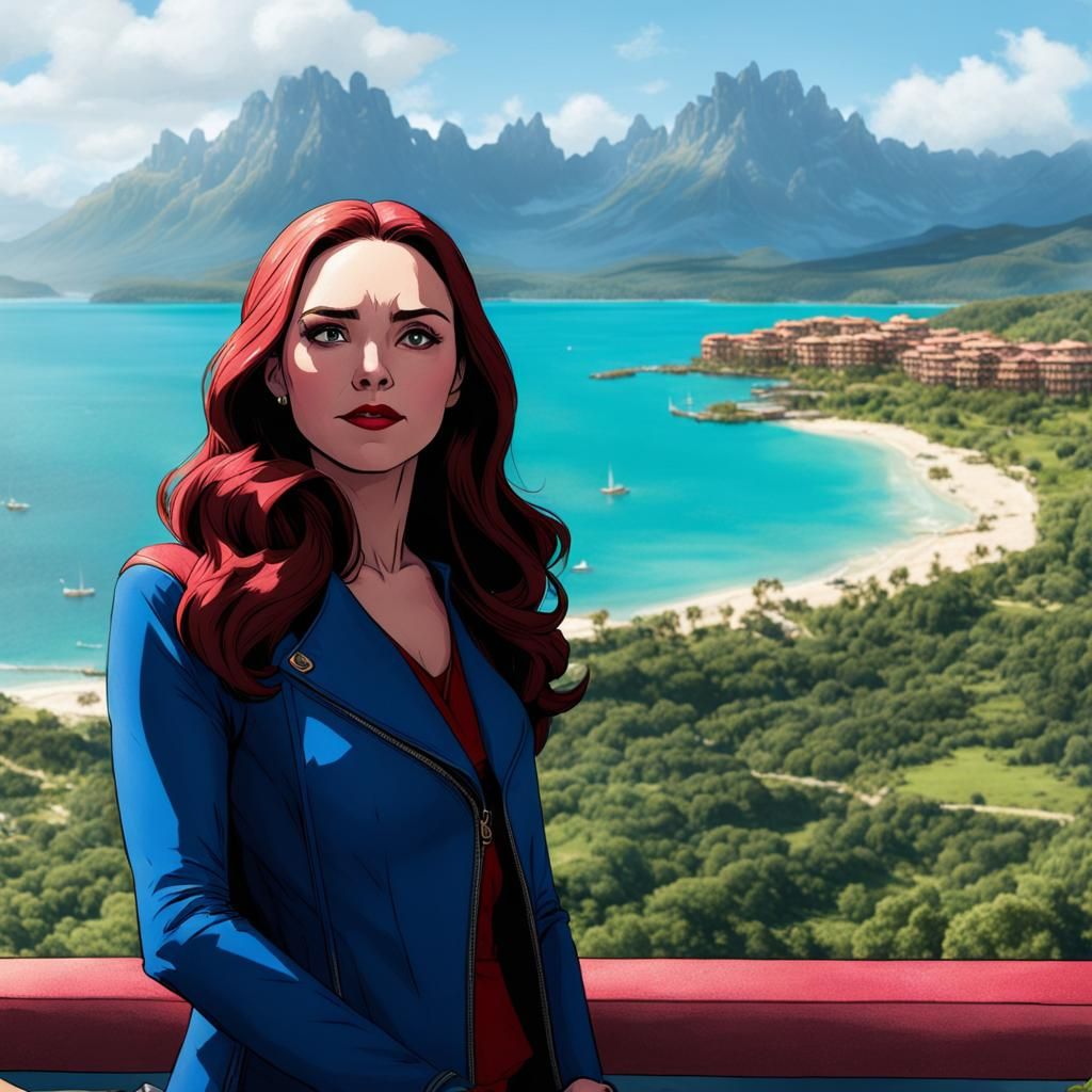 wanda maximoff on vacation. - AI Generated Artwork - NightCafe Creator