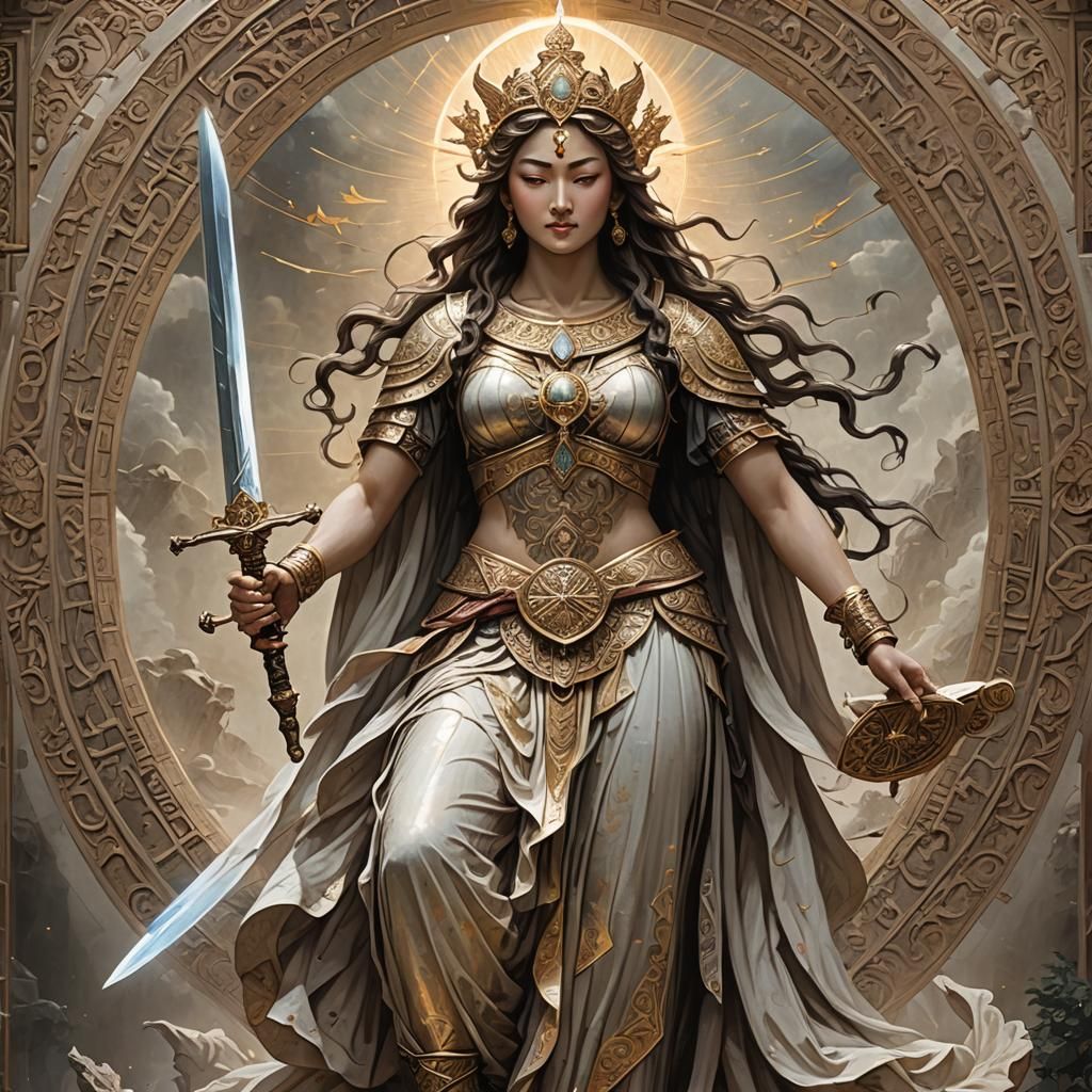 Goddess with a sword - AI Generated Artwork - NightCafe Creator