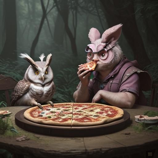 EATING PIZZA - AI Generated Artwork - NightCafe Creator