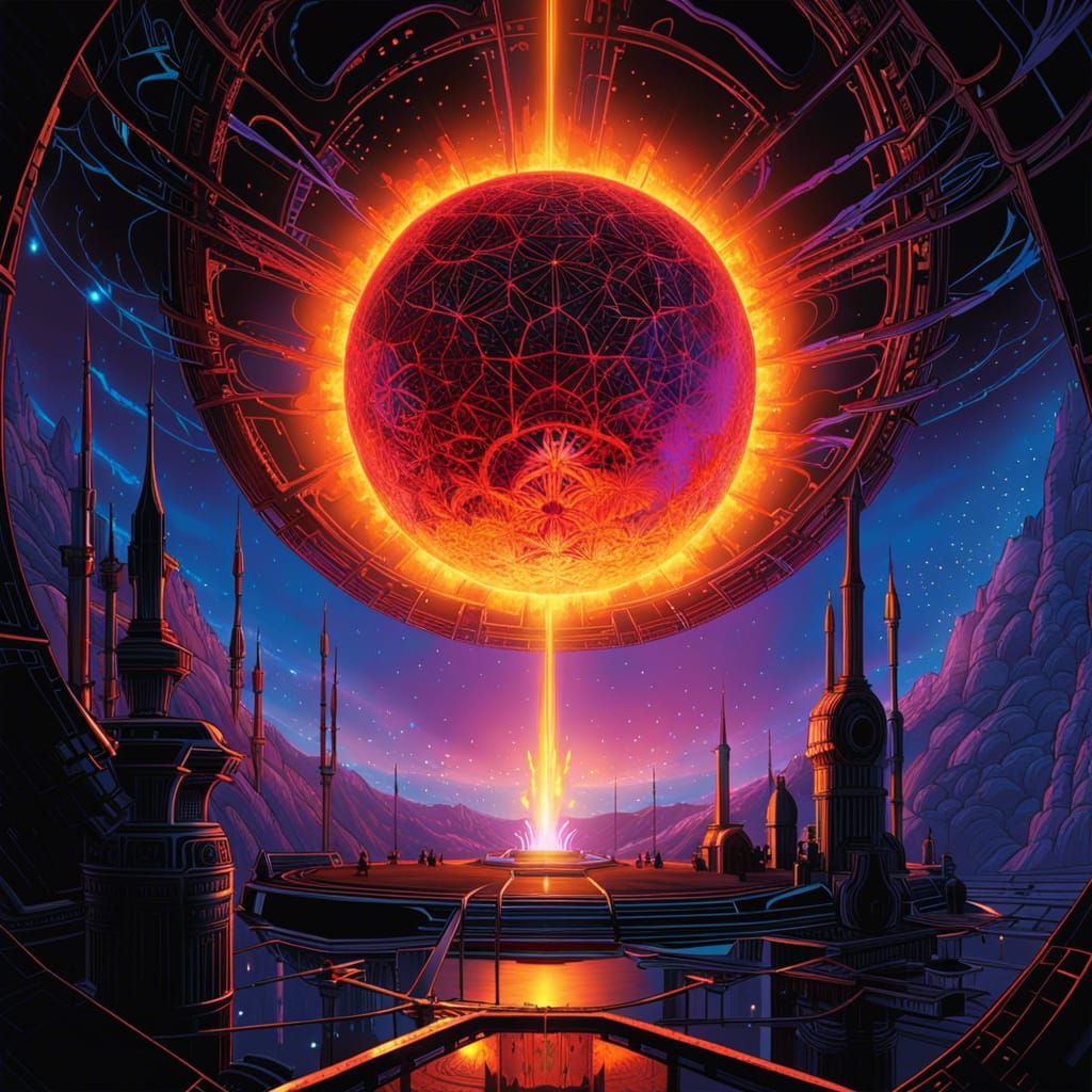 Dyson Sphere - AI Generated Artwork - NightCafe Creator