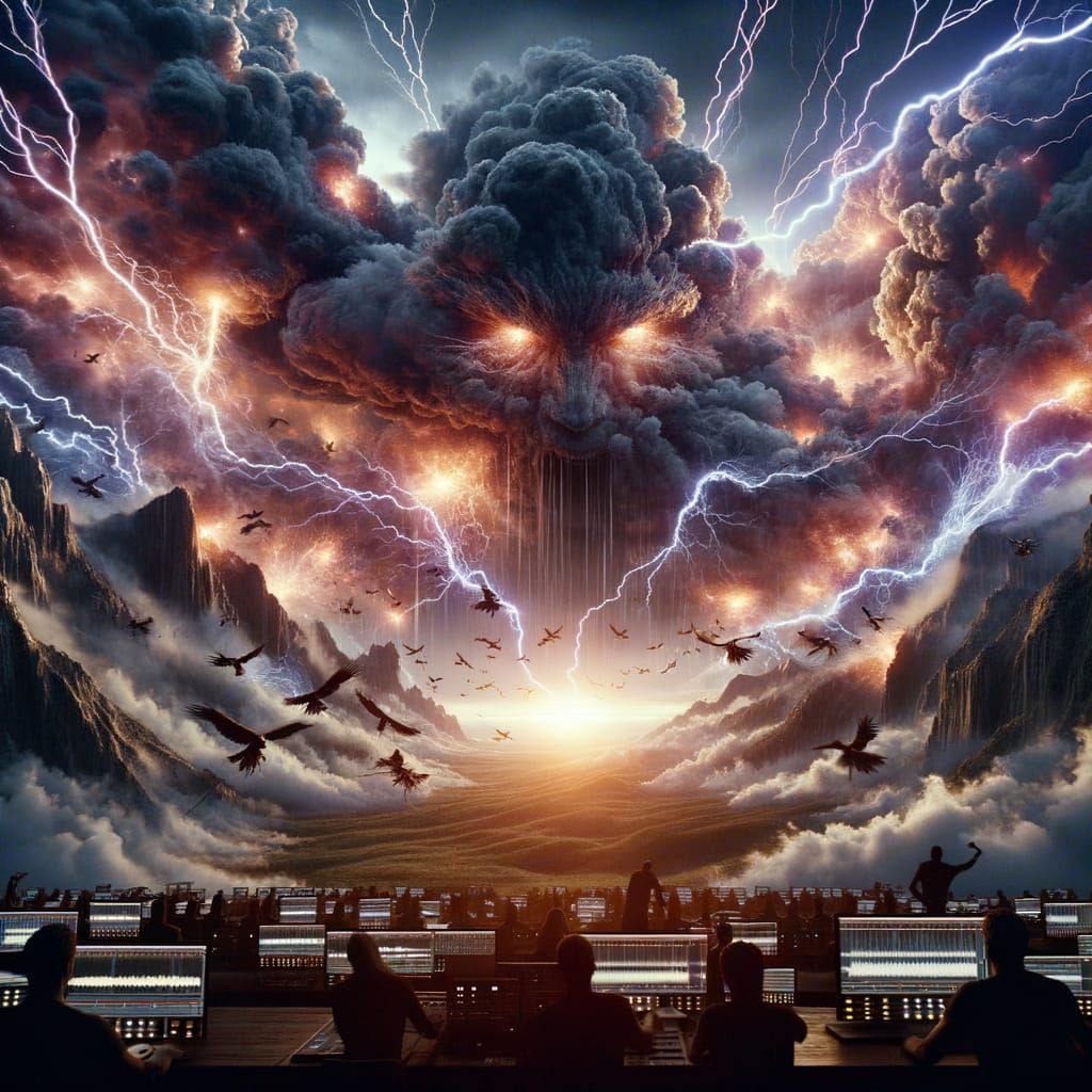 Epic Apocalyptic Landscape with Majestic Thunderst... - AI Art