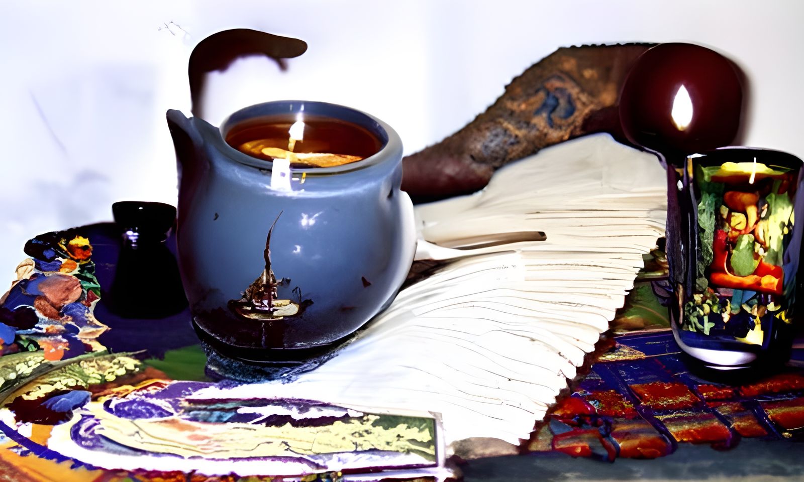 Tea; Divination : nightcafe