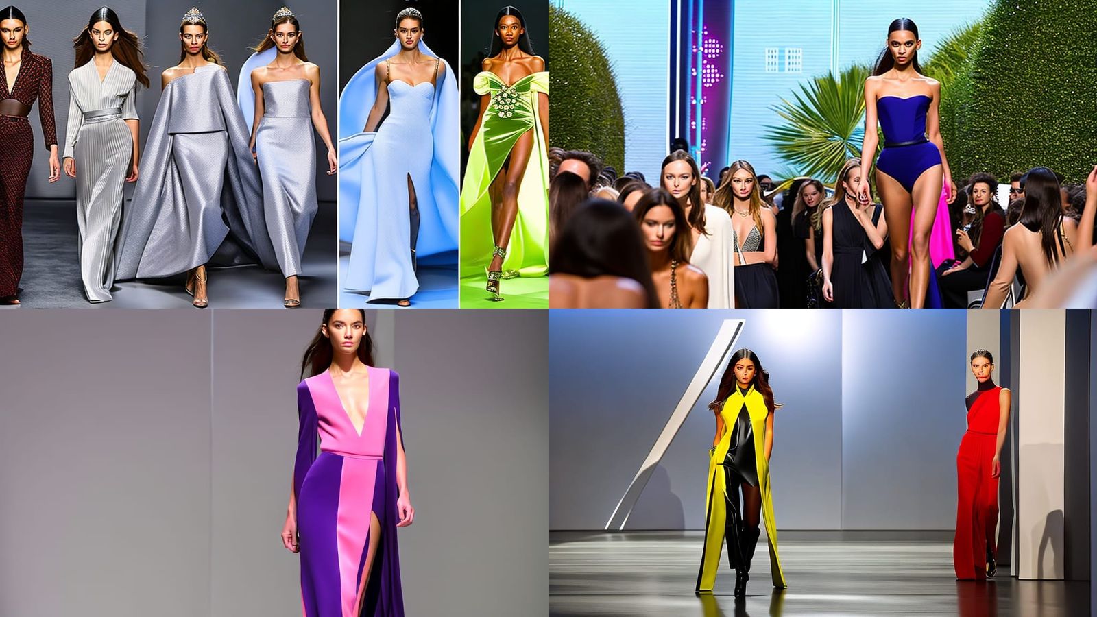 futuristic fashion runway show in Paris 3023 With Beautiful supermodel ...