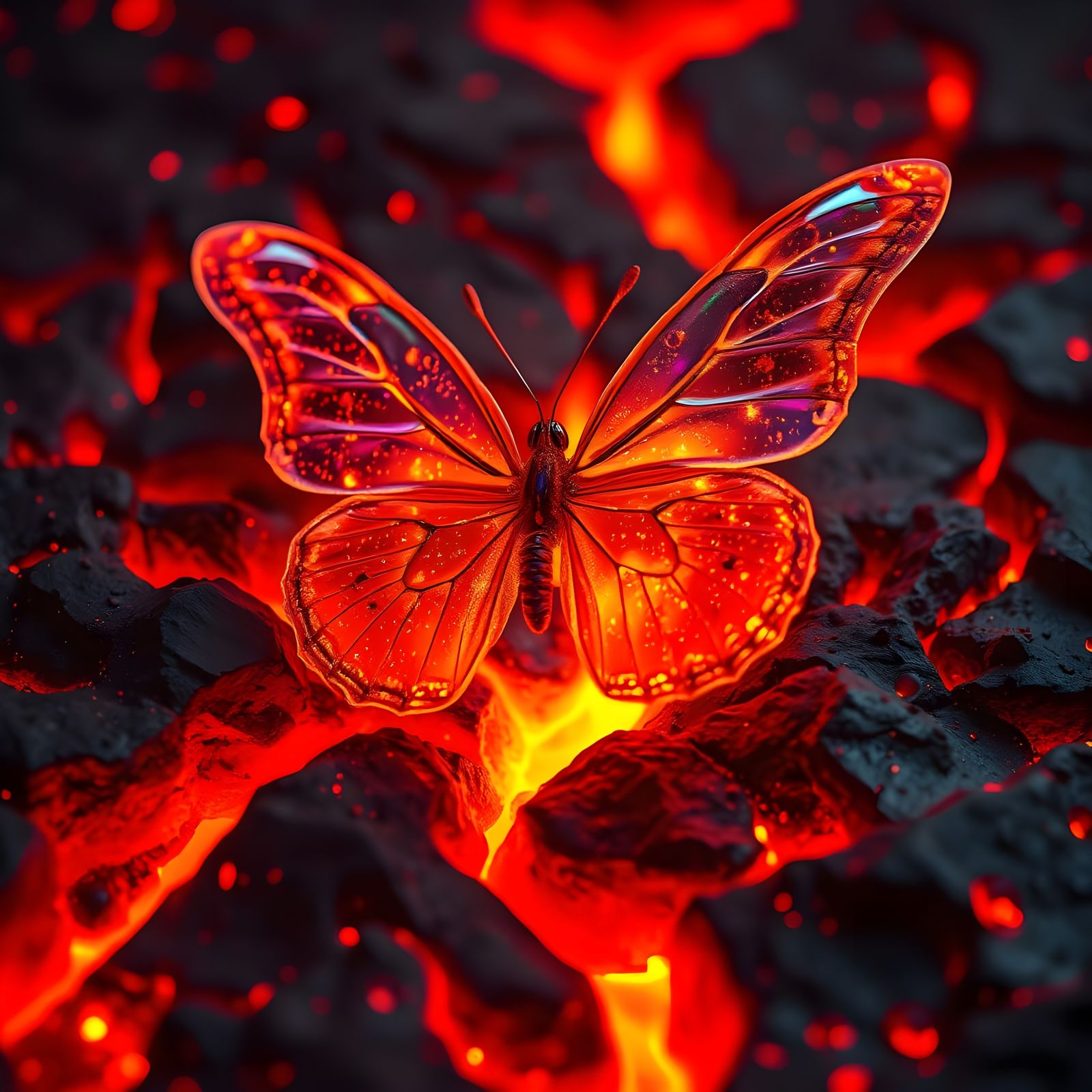 Lava butterfly - Vibrant Lava Butterfly Erupts from Molten E...