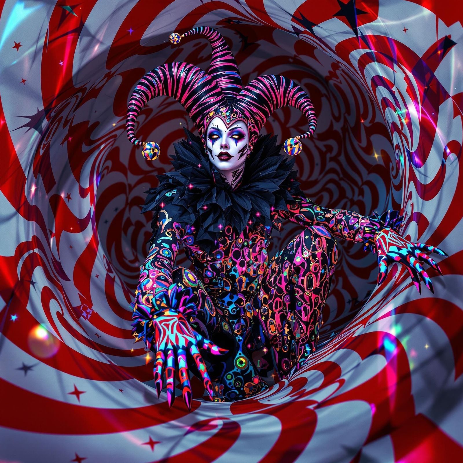 Jester of Loneliness - Surreal Jester in Iridescent Costume ...