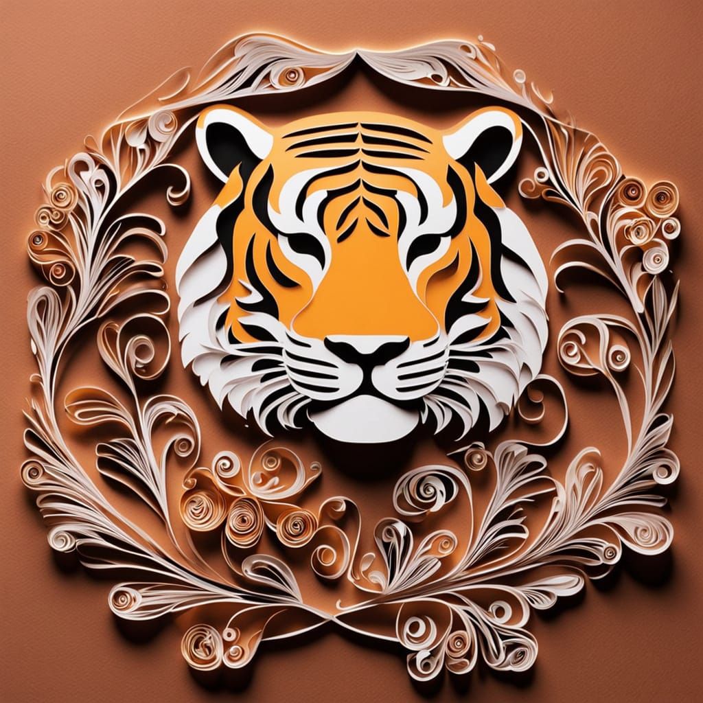 Tiger paper-cutting and quilling Tiger paper-cutting and quilling is an ...