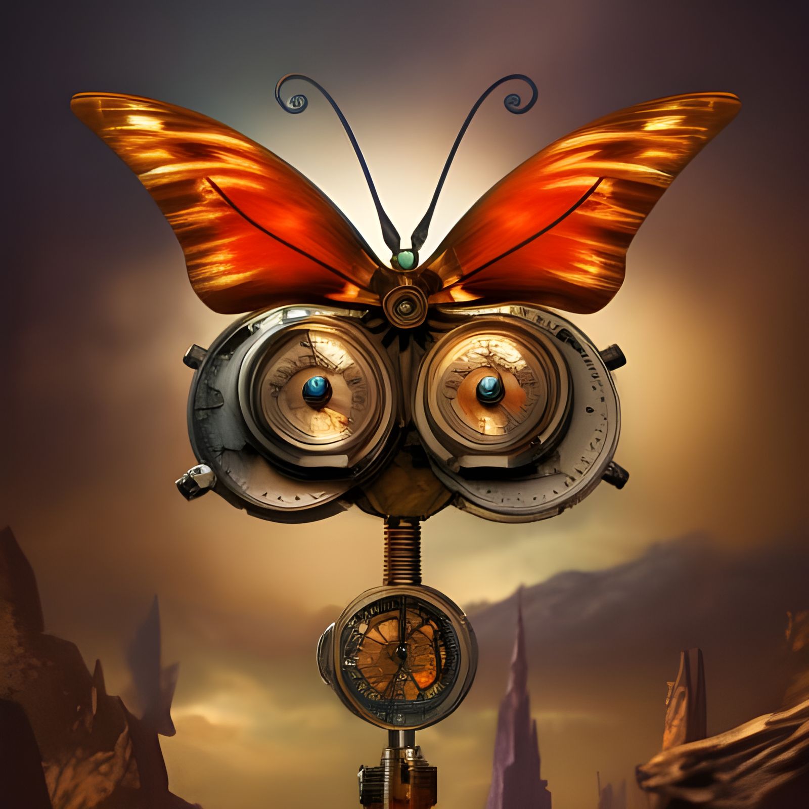 Mechanical clockwork steampunk butterfly- Daily challenge #136 - NightCafe