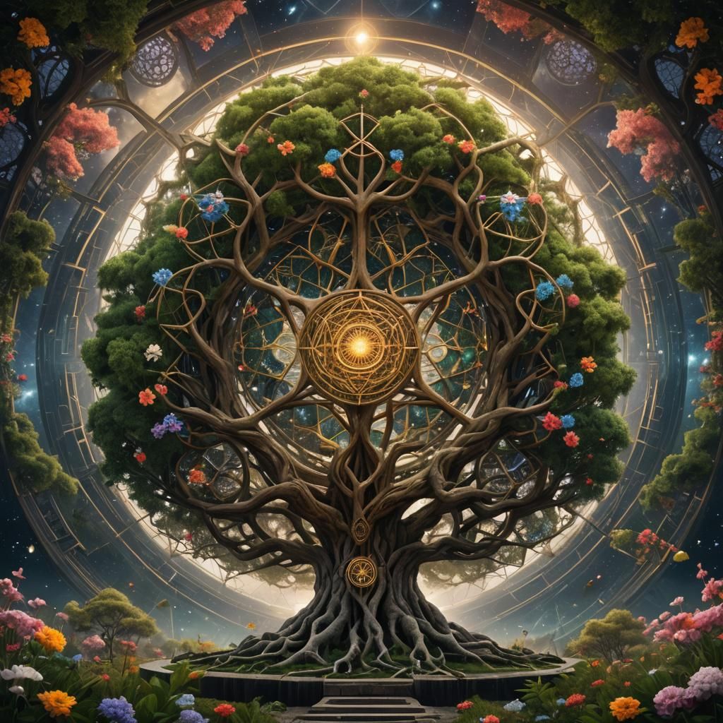 Sacred Geometry tree - AI Generated Artwork - NightCafe Creator