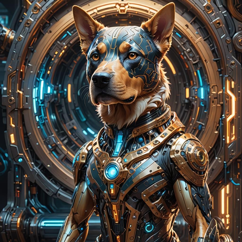 Cybernetic Dog - AI Generated Artwork - NightCafe Creator