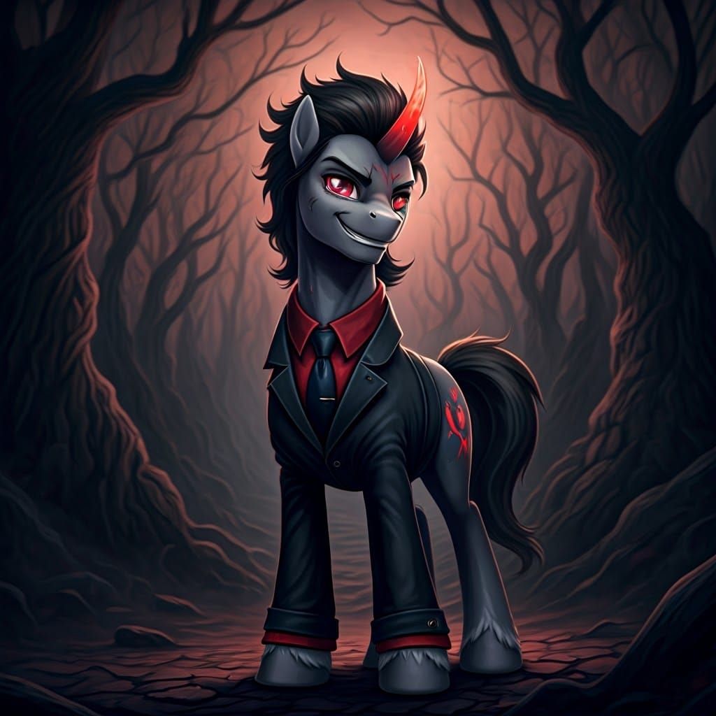 Cyberpunk Pony King Sombra with Sinister Intent - AI Art