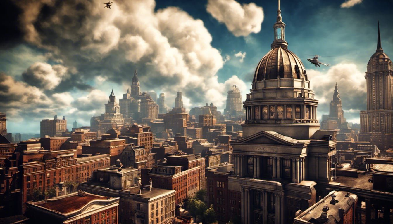 Columbia the city in the clouds - AI Generated Artwork - NightCafe Creator
