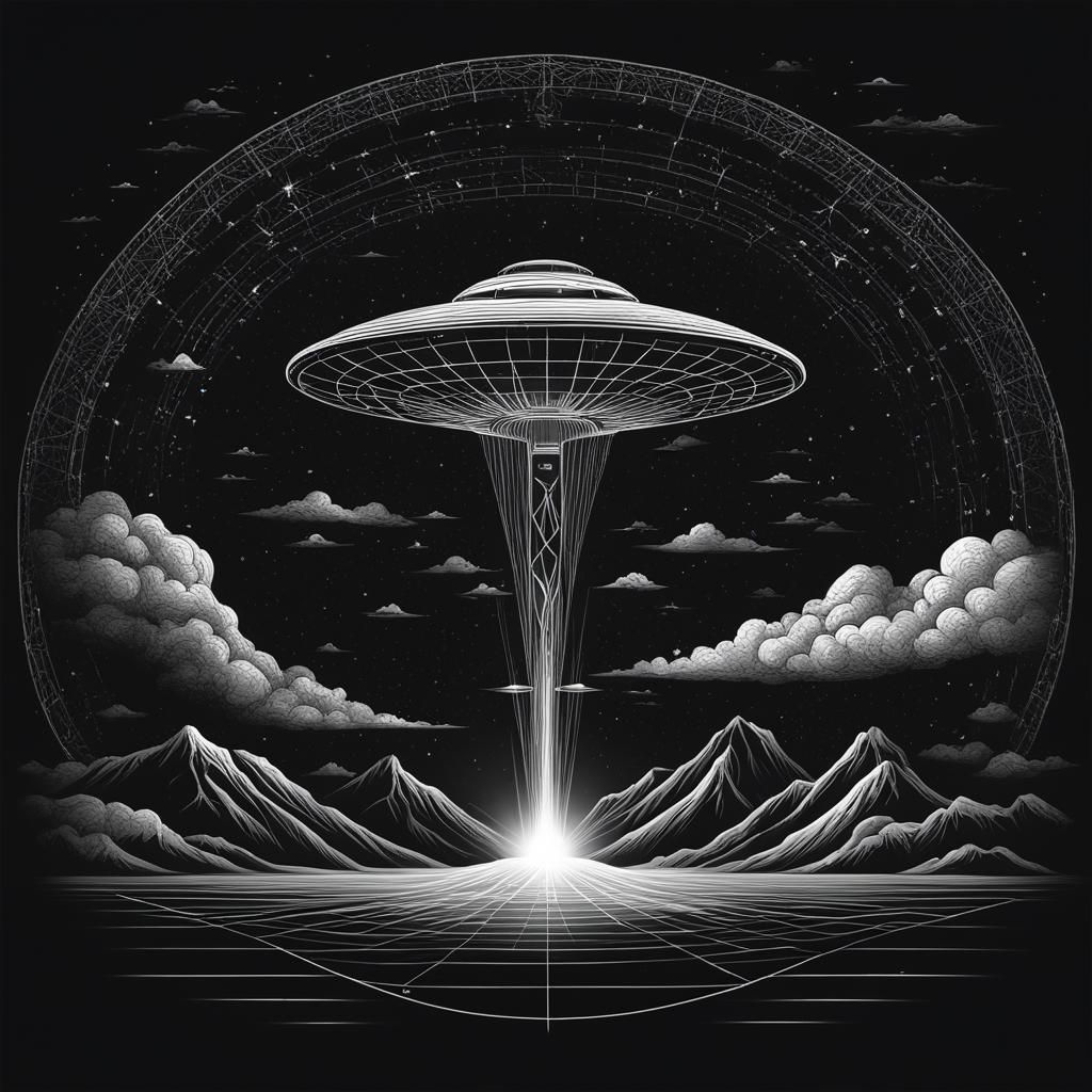UFO landing - point. - AI Generated Artwork - NightCafe Creator