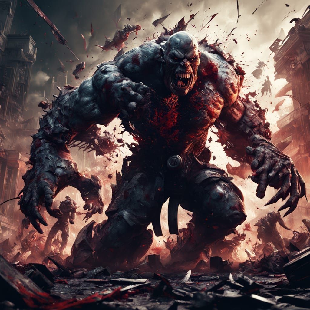 Battlefield - Surreal Hyper-Realistic Combat Scene in Dark,