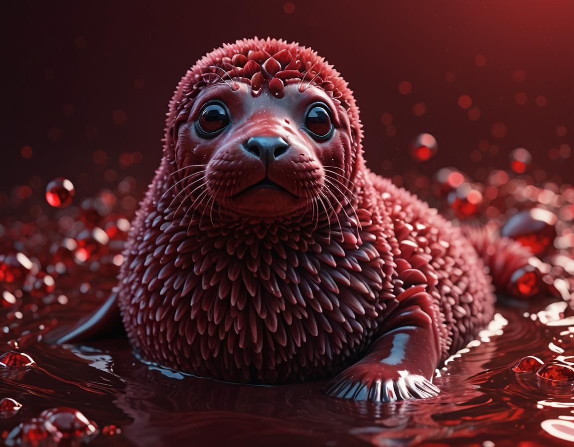 Cute Thing in Unknown Red Liquid - AI Generated Artwork - NightCafe Creator