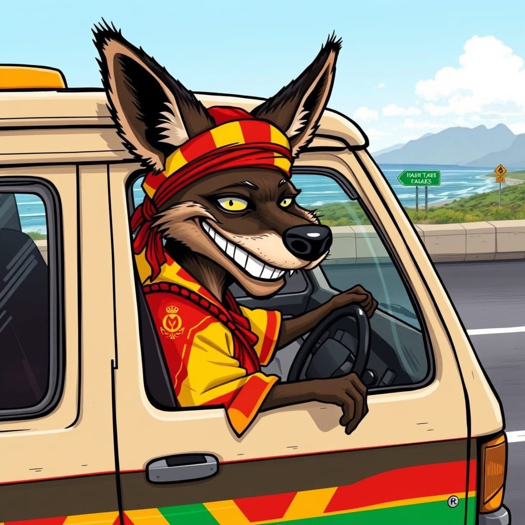 Going my way? - Rasta-Jackal Driver Cruising Along Cape Town...