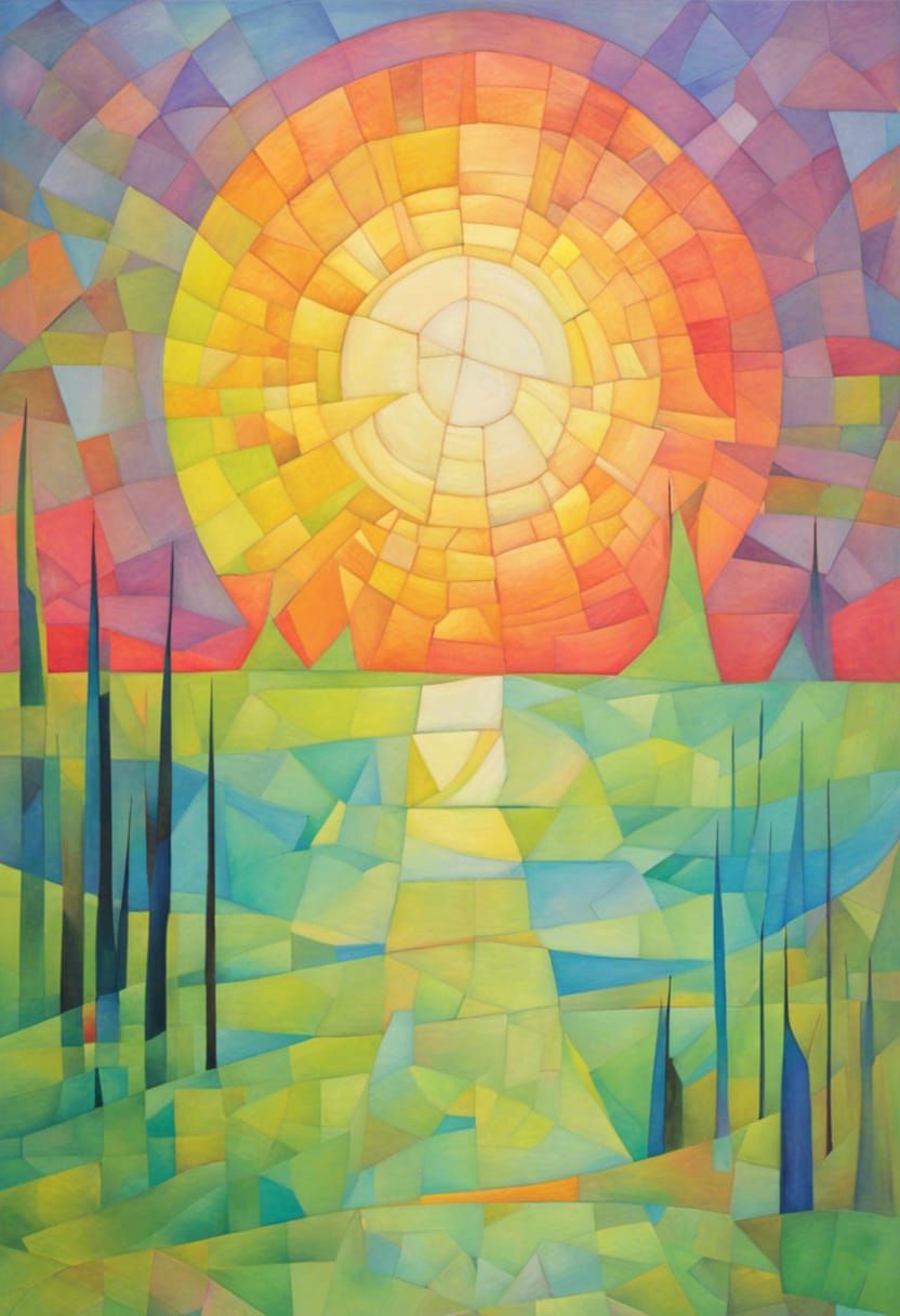 symbolic sunset landscape - AI Generated Artwork - NightCafe Creator