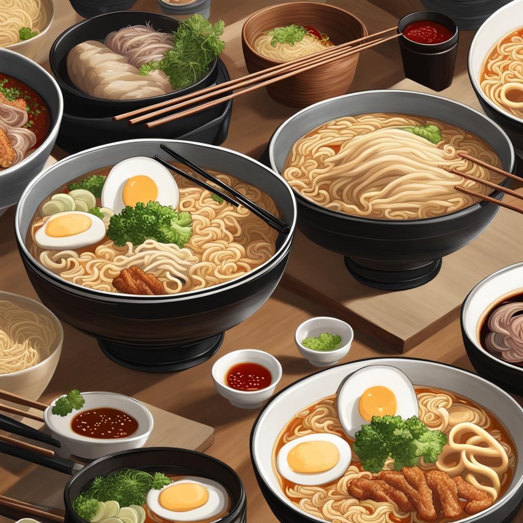 Delicious meal with ramen bowl - AI Generated Artwork - NightCafe Creator