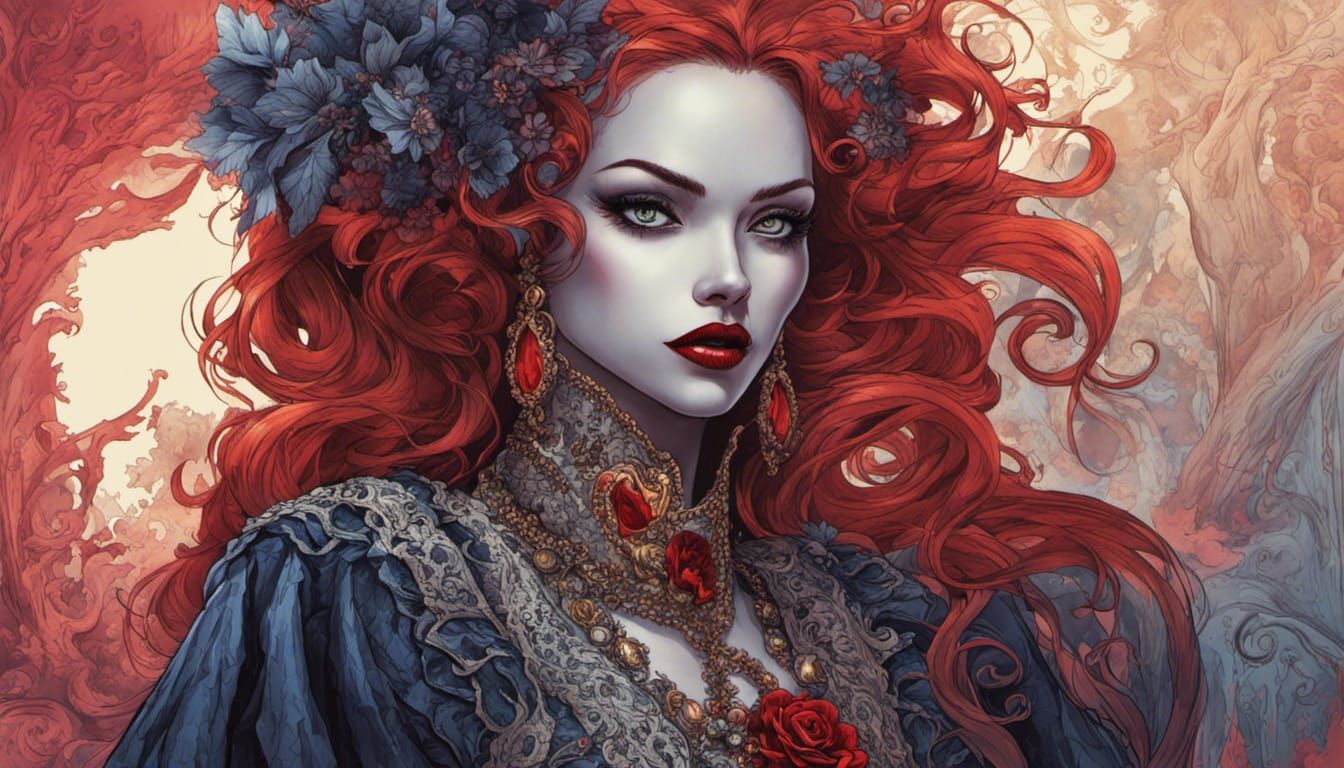Red Hair Vampire - AI Generated Artwork - NightCafe Creator
