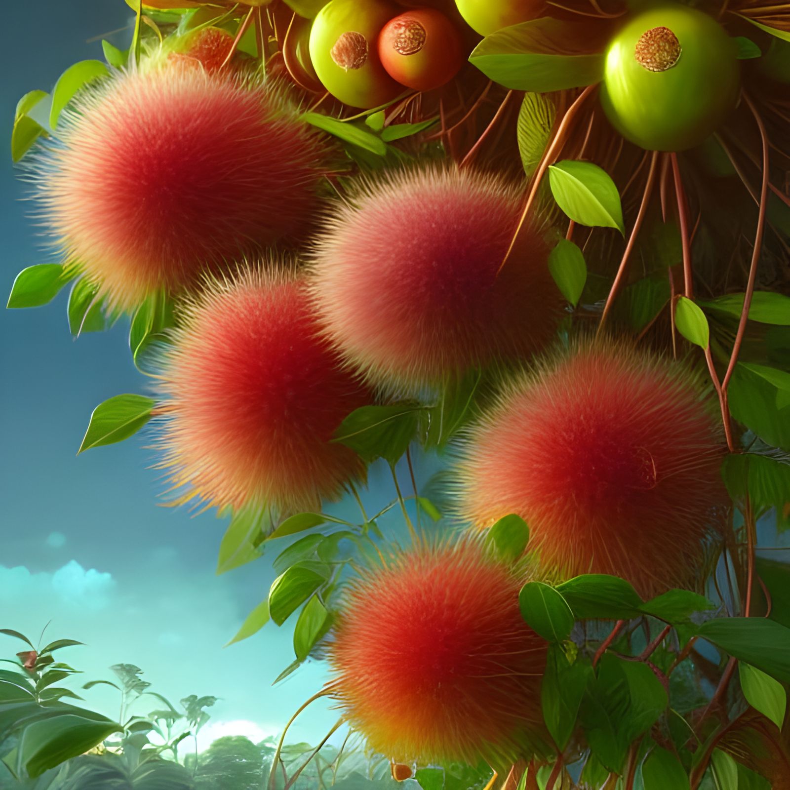 Rambutan breathtaking hyper-detailed maximalist composition of Rambutan ...