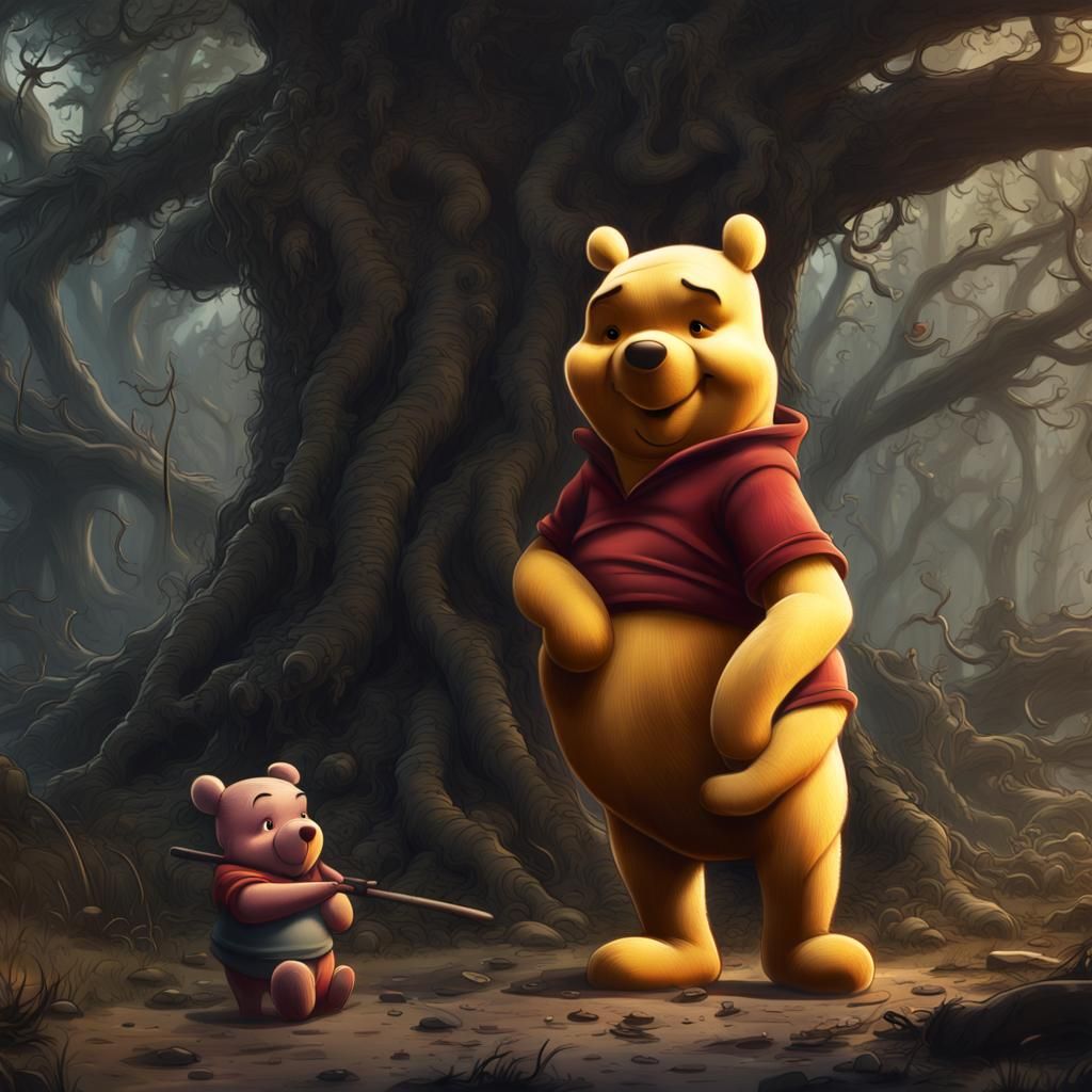 Winnie the pooh as serial killer - AI Generated Artwork - NightCafe Creator