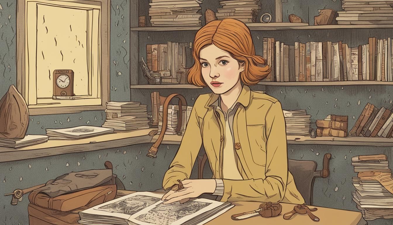 nancy drew with a wand. she sighs. snow is falling. a fire. a demon ...