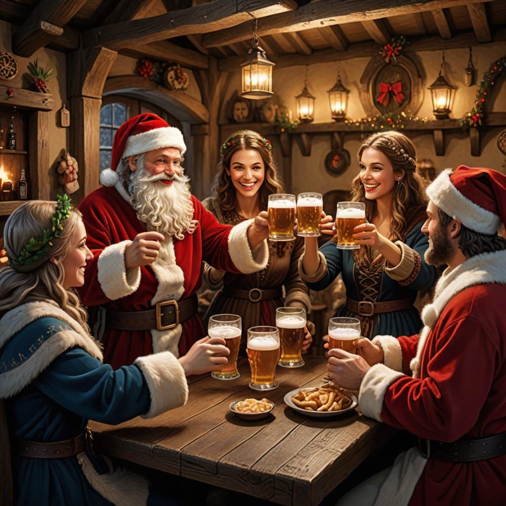 Pre-Christmas party for the Santa Clause before they start the tour