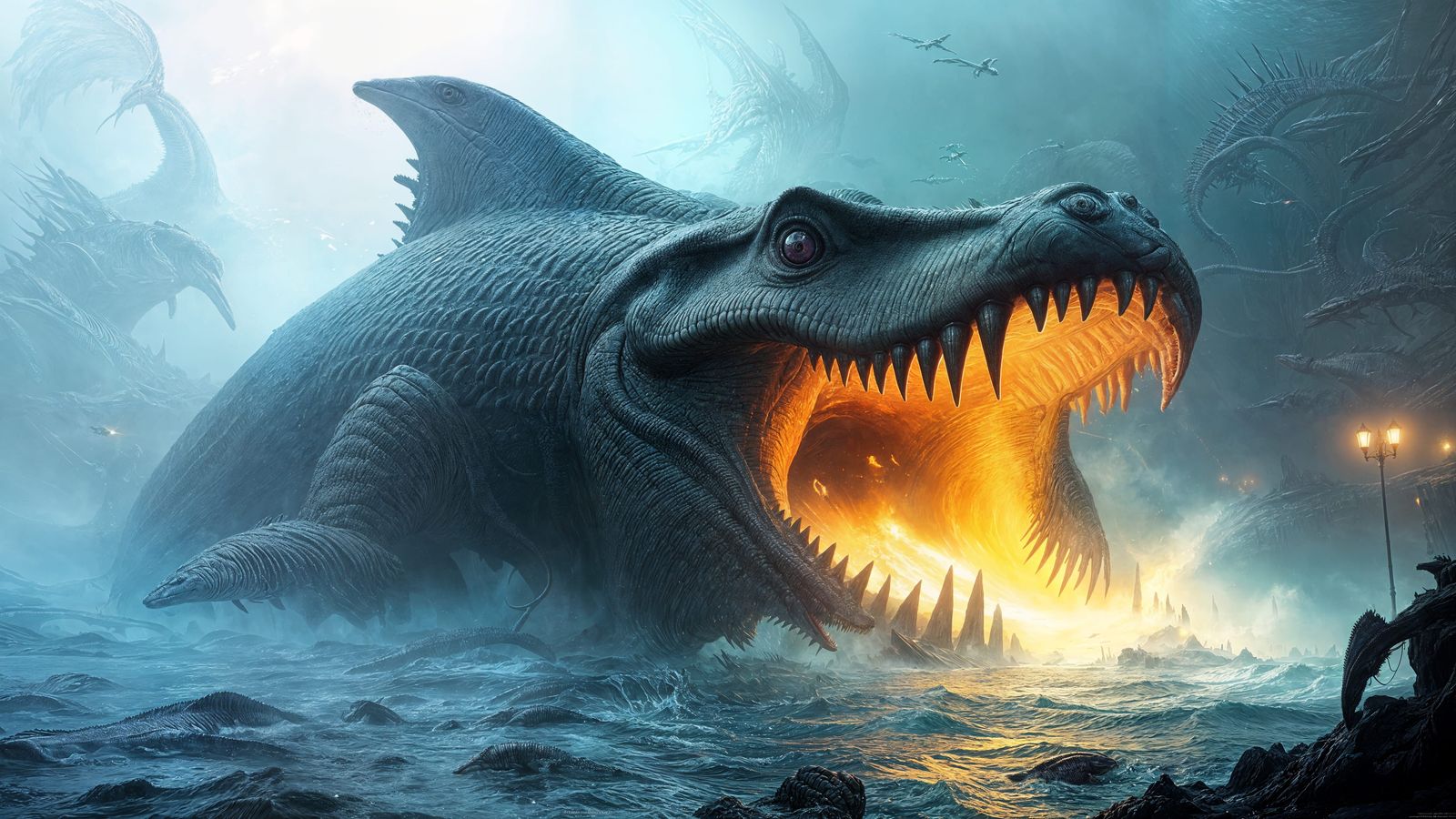 half-life 2 ichthyosaur - Surreal Dark Fantasy Ichthyosaur i...