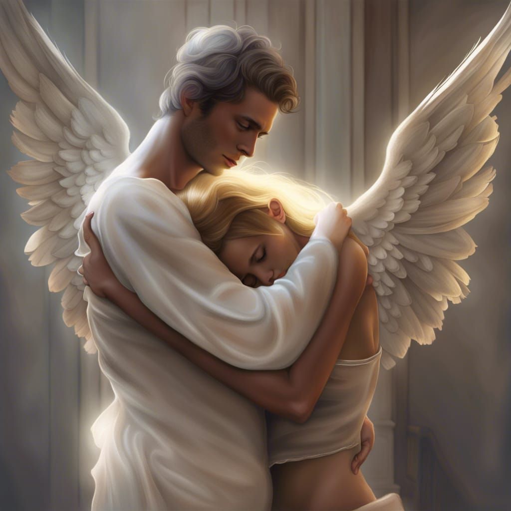 Angels Hugging - AI Generated Artwork - NightCafe Creator