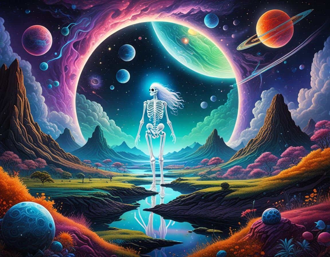 White Death - Cosmic Visionary in Iridescent Light