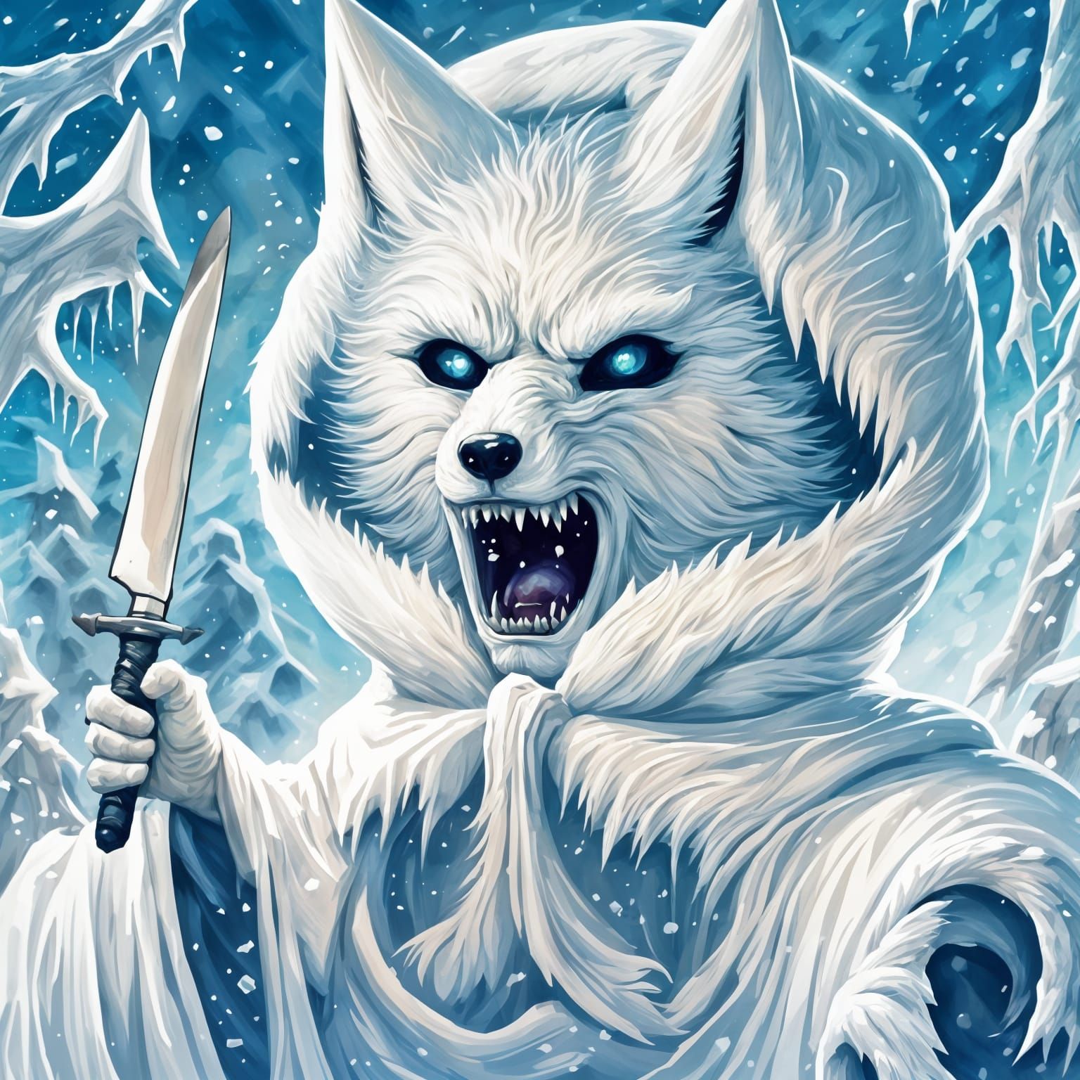 Hungry winter wolf - Ominous Winter Beast Unleashes Terror