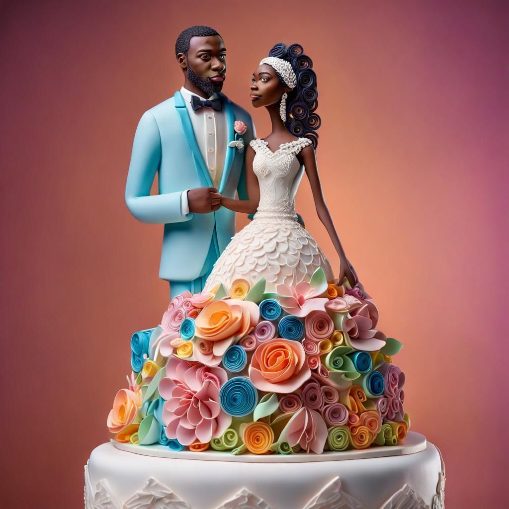 Wedding Cake Topper - AI Generated Artwork - NightCafe Creator