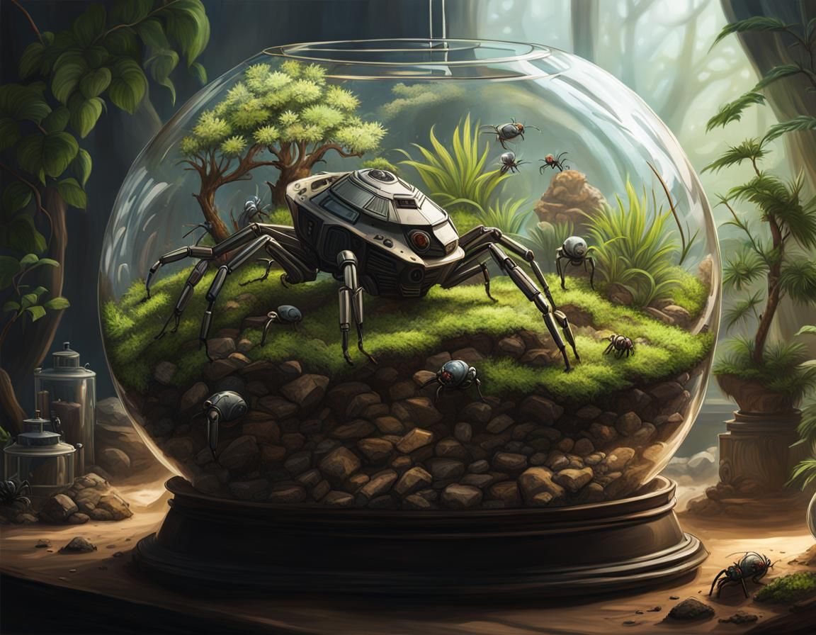 Robot Spider Terrarium - AI Generated Artwork - NightCafe Creator