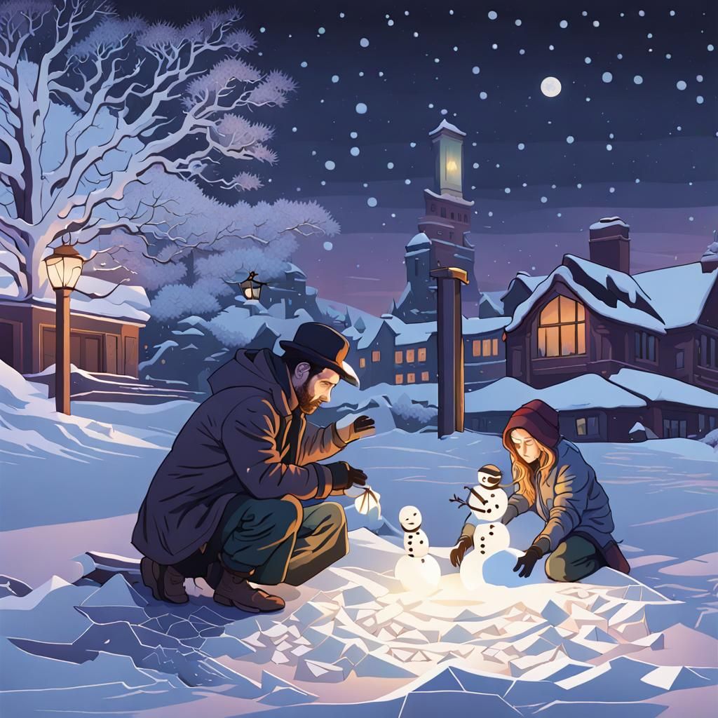 Making snowmans - AI Generated Artwork - NightCafe Creator