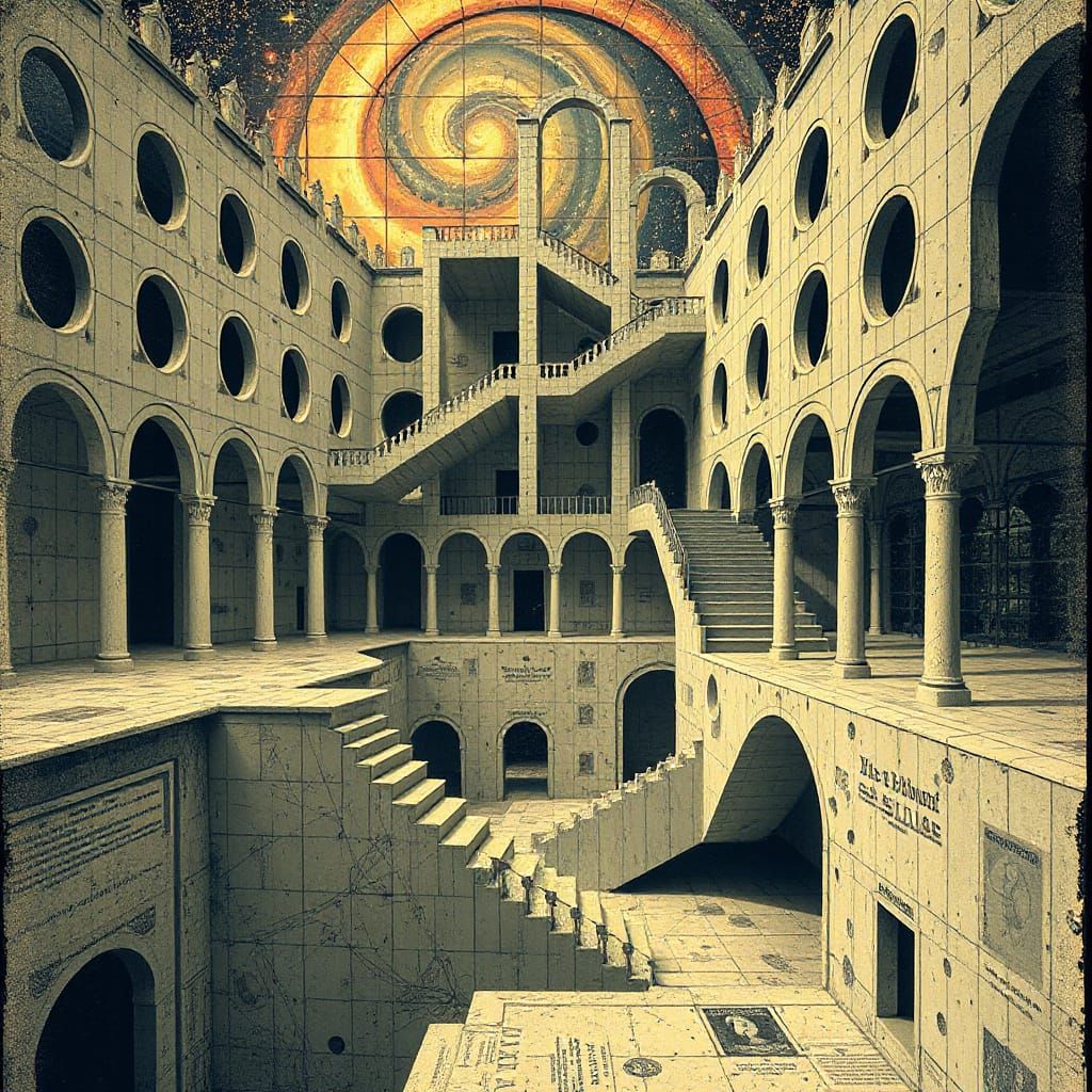 Escher-Inspired Dream Structure Defies Geometry wi... - AI Art