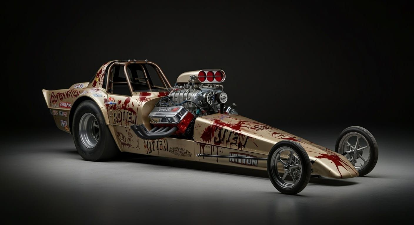 Vintage Dragster 'Rotten Kitten' in Classic NHRA S... - AI Art