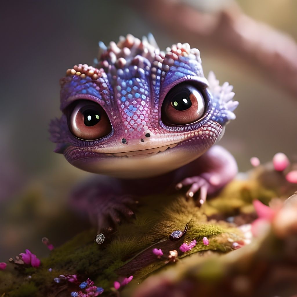 Cutesie baby lizard - AI Generated Artwork - NightCafe Creator