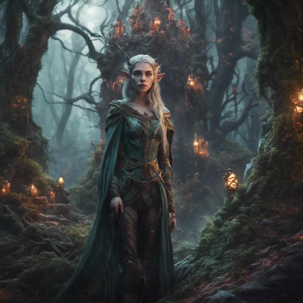 Elf in haunted forest - AI Generated Artwork - NightCafe Creator