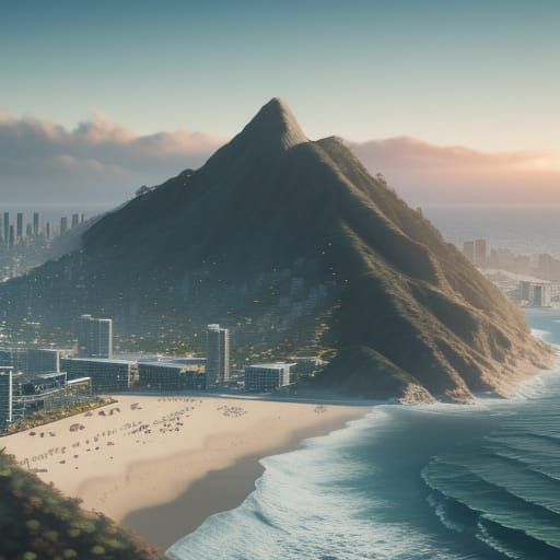 Epic 3D Beachscape with Unreal Engine 5 Details - AI Art