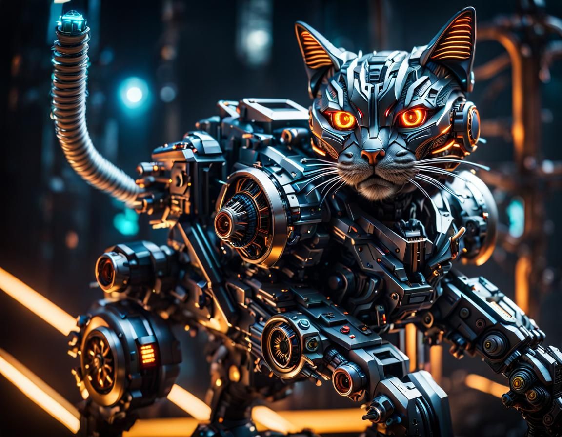 mecha cat - AI Generated Artwork - NightCafe Creator