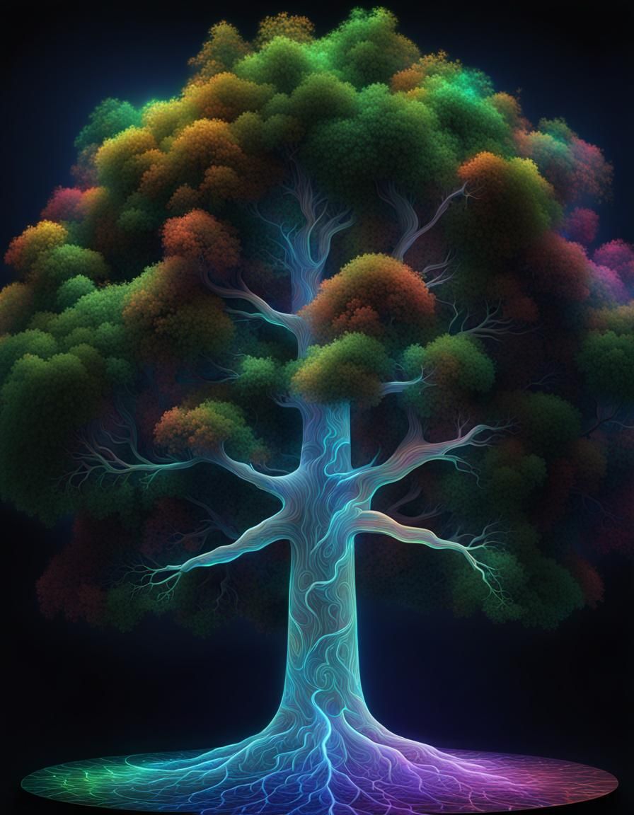 Tree Hologram - AI Generated Artwork - NightCafe Creator