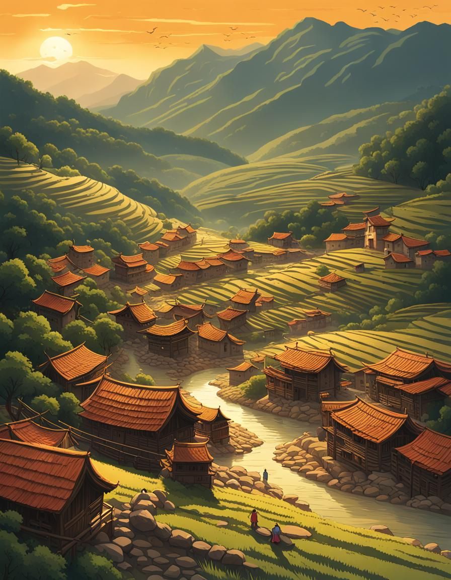 A traditional Village - AI Generated Artwork - NightCafe Creator