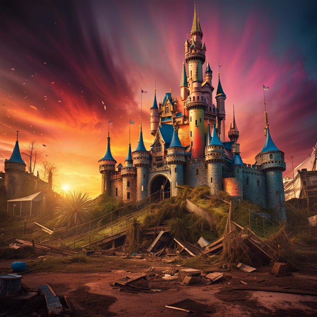 Post-Apocalyptic Disney World - AI Generated Artwork - NightCafe Creator