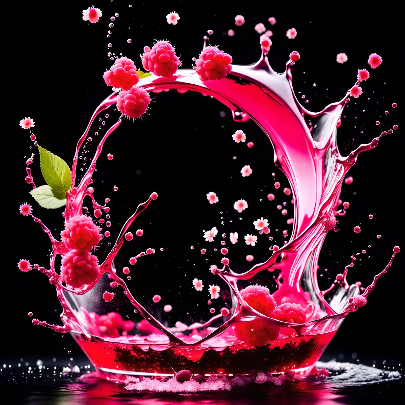 Oops Splash Of Organic Raspberries. - AI Generated Artwork - NightCafe ...
