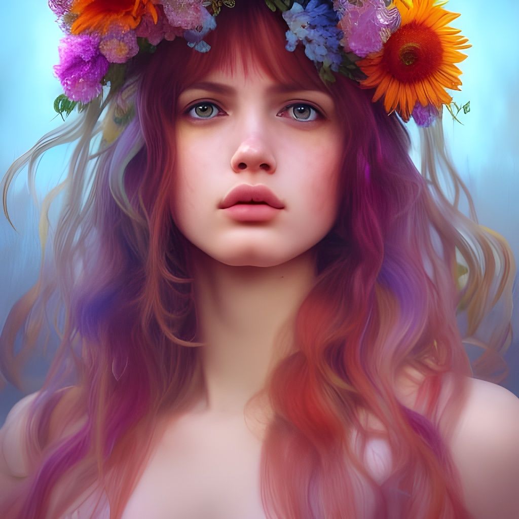 Isabela Madrigal realistic, freckles, big doe eyes, full lips, fiery ...