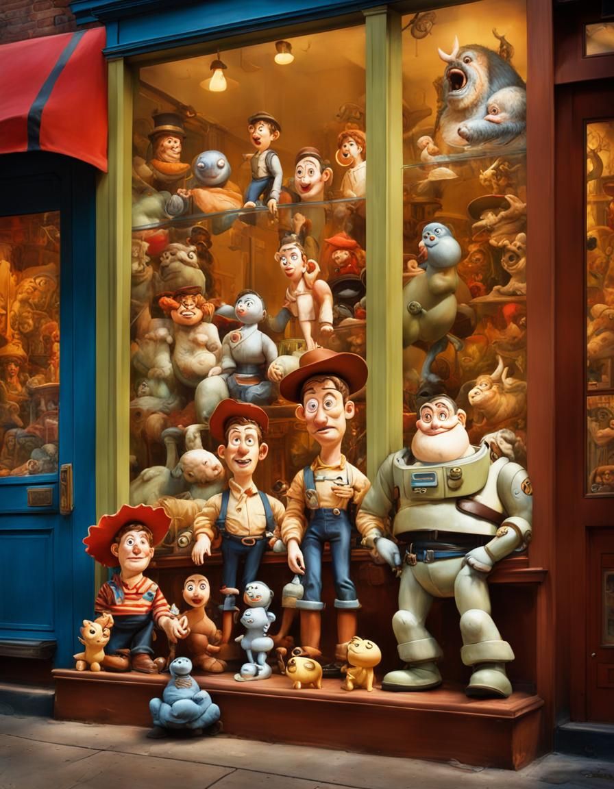 Toy Shop Window - AI Generated Artwork - NightCafe Creator